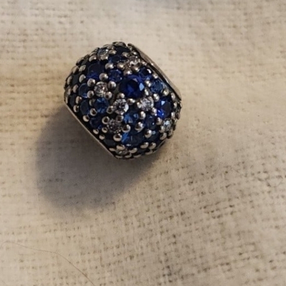 Pandora | Jewelry | Pandora Blue And Silver Round Bead Nwot Authentic ...